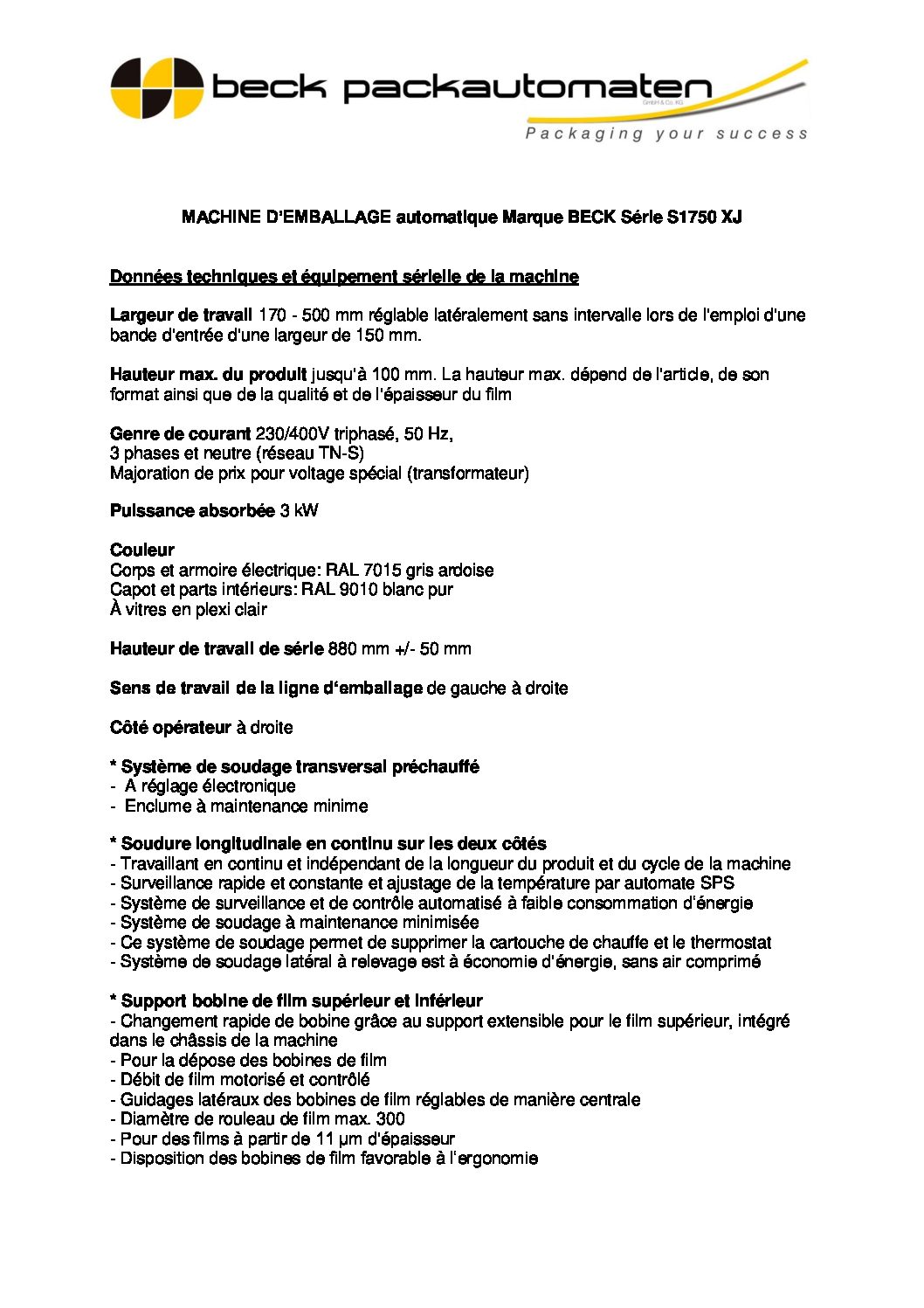 FICHE TECHNIQUE | Matco France